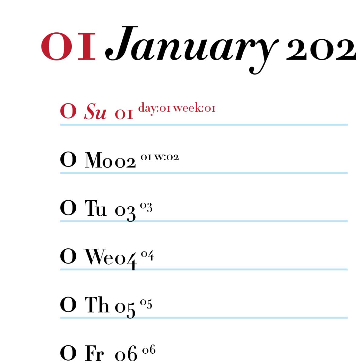 Calendars – Origin One